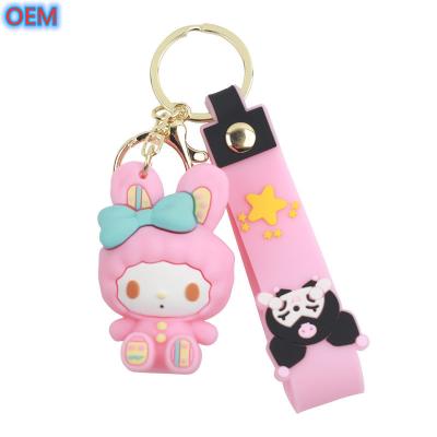 中国 OEM工場カスタム 可愛い漫画キーチェン カスタマイズ 3d プラスチック PVCキーチェン 販売のため
