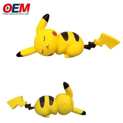 China OEM factory make Cartoons Plastic Coin Bank PVC Pika With Lock Key Piggy Bank Plastic for sale