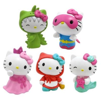 China Custom OEM Made PVC Cute Mini Plastic Cartoon  Kitty cat Toy as gift to kids for sale