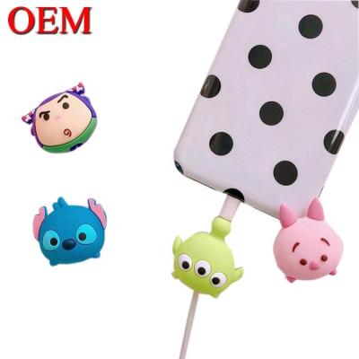 China Custom Mini Cute USB Toy OEM Cute Cartoon Cable Bites Figures Make Plsstic Animal Data Charger Bites Accessory toy for sale