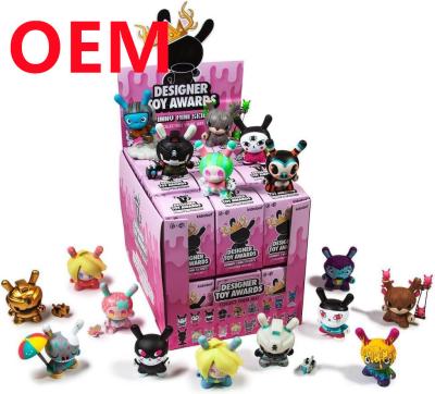 China Customized 5cm Height Rabbit Dog Monkey Pig Toys Made 15 Designs PVC Dolls OEM Blind Box Mini Toys for sale