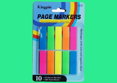 China Reusable multi colored sticky notes PET marker with blister card for sale