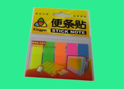 China Fluorescent creative Index Sticky Notes with five different neon colors for sale