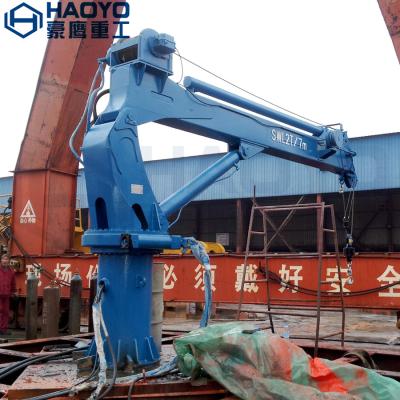 China China 10 Ton 15 Ton Marine Telescopic Boom Ship Deck Crane Marine Ship Crane for sale