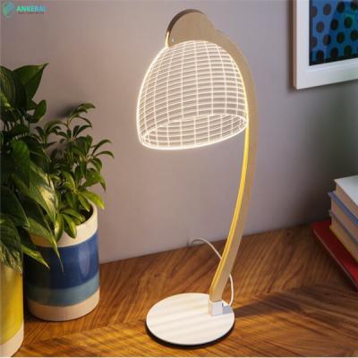 China 3D Vision Wooden Night Light Amazing 3D Illusion Wood Night Lamp For Christmas Gifts for sale