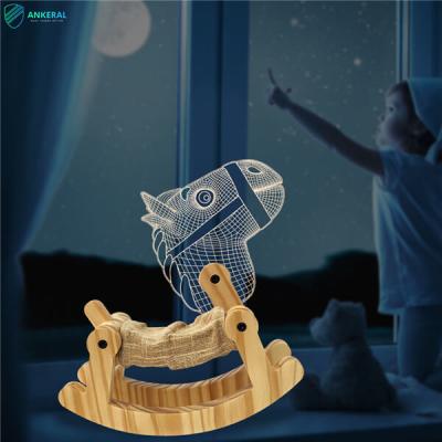 China Creative Horse Design 3D Wooden Night Light for sale