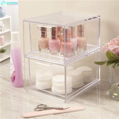 China 2022 Best Selling High Quality Clear Acrylic Cosmetic Drawer Box Makeup Jewelry Organizer Box for sale