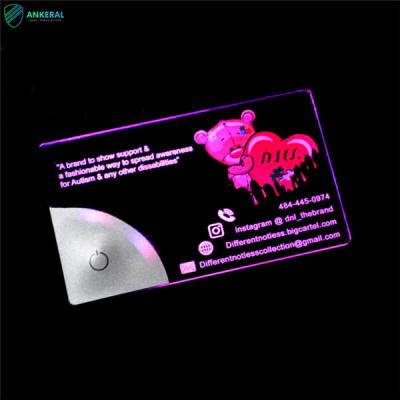 China Color Printing LED Luminous Acrylic Business Card US Top 10 Super Welcomed Gifts for sale
