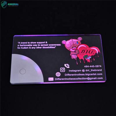 China Custom Printed LED Acrylic Mini Business Card Lights 2022 Top 50 Best Selling for sale