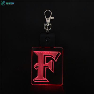 China 7 Colors Changing LED Acrylic Keyring Popular Personalized Blank Acrylic Key rings for sale