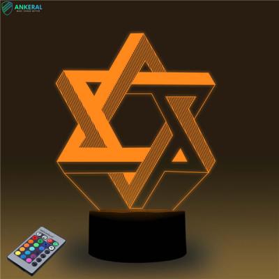China 16 Colors Changing 3D Night Light Remote Control Factory Best Selling Items for Christmas Gifts for sale