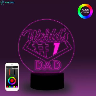 China 2021 Best Hot Selling Smart APP 3D Light World's Best Dad Father's Day Best Gifts for sale