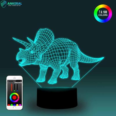 China Dinosaur 3D LED Light Smart APP Control 3D LED Lamp for sale