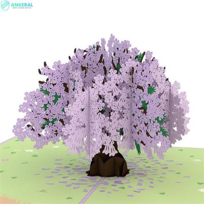 China Jacaranda Tree 3D Pop-up Cards Perfect Greeting Blessing Cards for Mother’s Birthday for sale