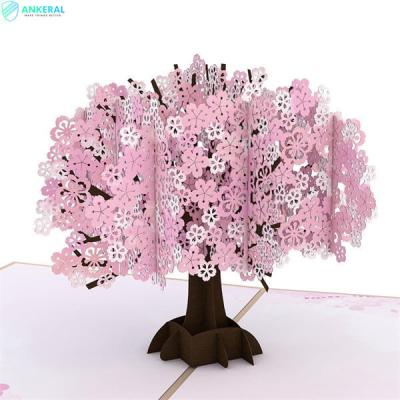 China 2022 Best Sellers Cherry Blossom 3D Pop-up Cards Birthday Greeting Cards for Mom for sale