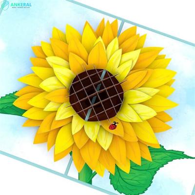 China Sunflower 3D Pop-up Card Best Sweet Words Expressing to my Girlfriend on Valentine’s Day for sale