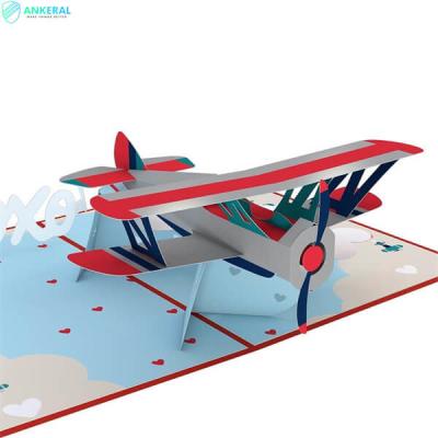 China Valentine’s Day Plane 3D Pop-up Card Best Impressing Card to Show Your Full Love for Him for sale