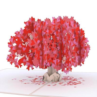 China Valentine’s Day Tree 3D Pop-up Card Best Cards to Show Your Love to Your Beloved Girl for sale