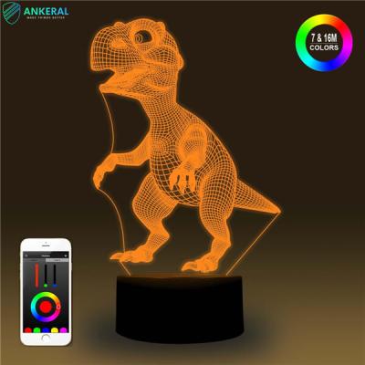 China High Quality Customized Dinosaur 3D Acrylic Lamp APP Control for Kids for sale