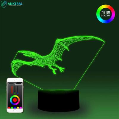 China Creative Custom Dinosaur 3D LED Lamp APP Control Best Quality for sale