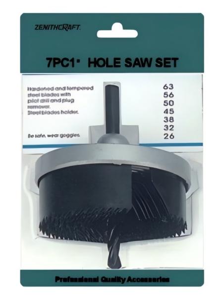 Quality 65 Manganese Steel 7PC 1" Multi Blade Hole Saw Hex Shank Type for sale