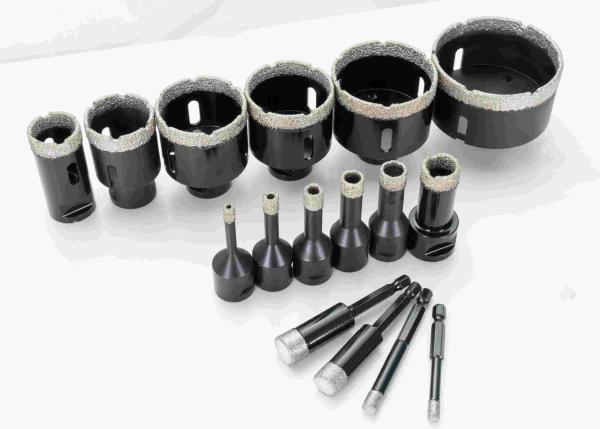Quality M14  Shank Dry Vacuum Brazed Diamond Hole Saw / Diamond Tile Hole Cutter Set for sale