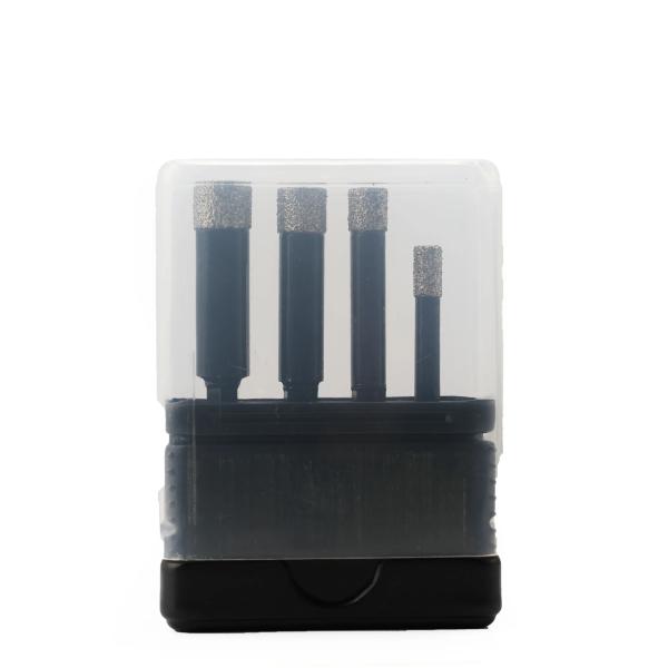 Quality 45#Steel 4PC Vacuum Brazing Diamond Hole Saw Kit 6mm 8mm 10mm 12mm for sale