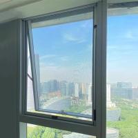 China Manual Retractable Sliding Door with 1.2mm Square Frame Profile for sale