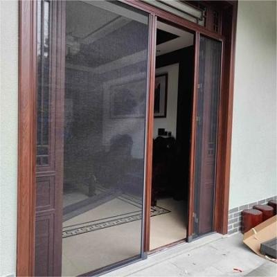 Cina Trackless Screen Door Black Aluminum Alloy Screen Doors For Home Outdoor 18*16 Mesh in vendita