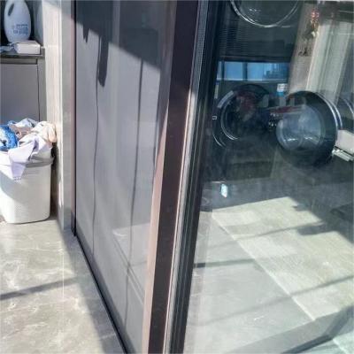 Cina Aluminum Alloy Frame Mosquito Net Double Retractable Screen Door Barrier Free Flyscreens in vendita