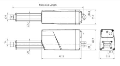 Cina Motore lineare azionatore elettrico a 24 V a resistenza alle intemperie IP69K DC 350KG 20mm - 1000mm di corsa in vendita
