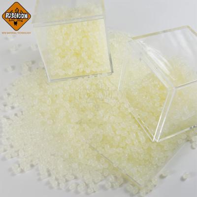 China Poseidon G3240 Polyolefin Hot Melt Adhesive for Carton Sealing , 7mm PO Hot Glue Yellow Granule for sale