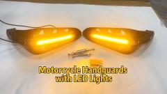 Motorcycle handguards with LED lights