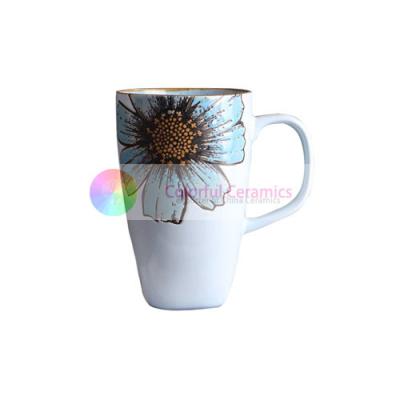 China 550ml ceramic mug personalized tall coffee mugs coffee cup custom mugs hand painted coffee cups for sale