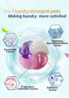 China 4 em 1 cápsulas de lavanderia cápsulas de lavagem gel líquido cápsulas de detergente de lavanderia fragrância de frutas para roupas frescas for sale