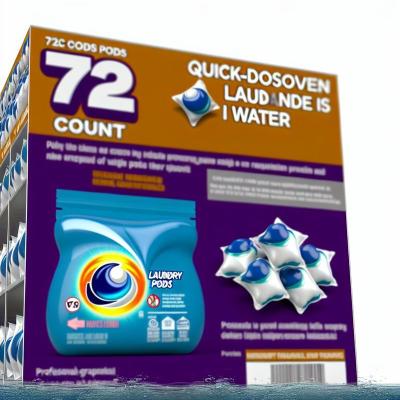 중국 72 세탁용 팟을 세탁하기 쉽고 물에 녹습니다. 판매용