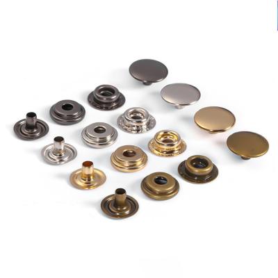 China Custom 4 Parts Brass 24L Press Snap Fastener Metal Snap Button for Clothing for sale