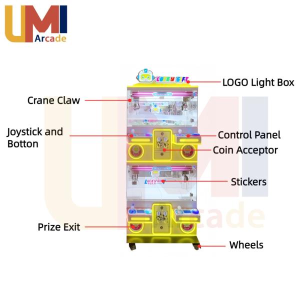 Quality Wholesale Custom Logo Mini Claw Crane Machine 4-Player Vending Arcade Game with for sale