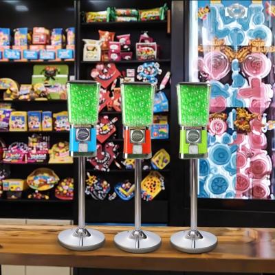 China UMI Colorful  Bubble Gum Candy Dispenser Mini Square Pinball Machine Toy Metal Coin Pusher Tabletop Gumball Dispenser for sale