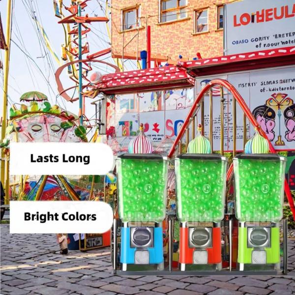 Quality UMI Colorful Bubble Gum Candy Dispenser Mini Square Pinball Machine Toy Metal for sale