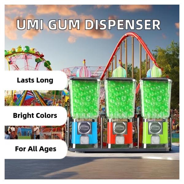 Quality UMI Mini Square Pinball Machine Toy Colorful Bubble Gum Candy Dispenser for Coin for sale