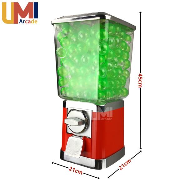 Quality UMI Colorful Bubble Gum Candy Dispenser Mini Square Pinball Machine Candy Bulk for sale