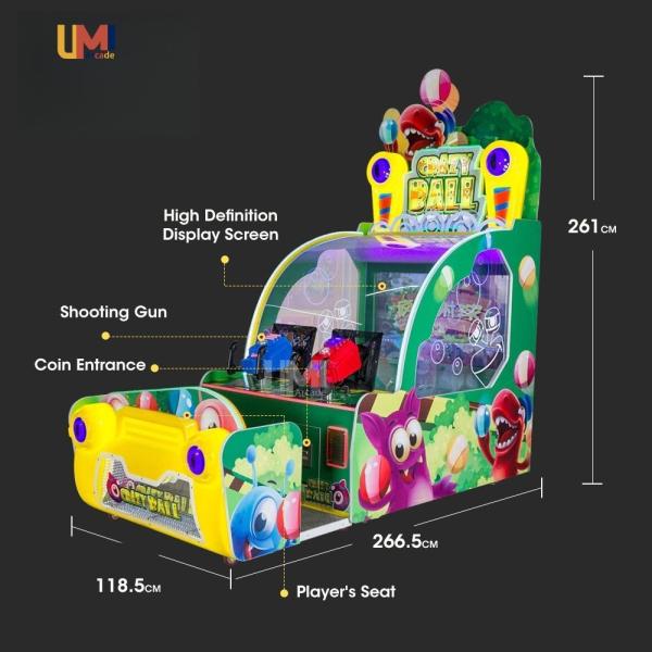 Quality Children's Indoor Arcade Shooting Machine Crazy Ball Shooting Interactive Video for sale