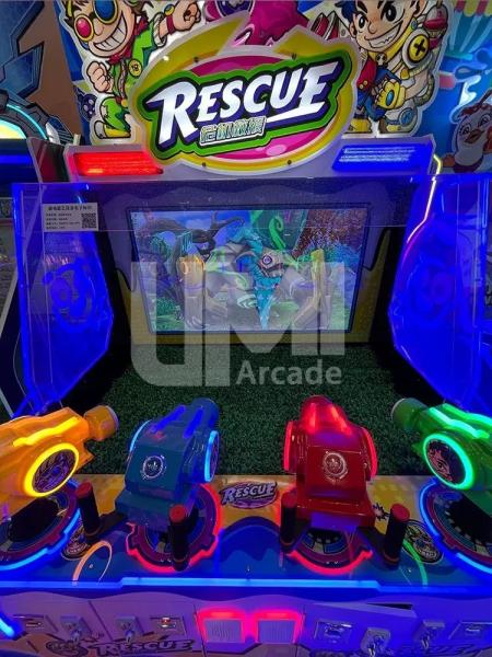 Quality Rescue Water Shooting Arcade Machine 4 Player Shooting Video Games Coin- for sale
