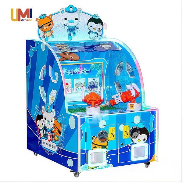 Quality Indoor Kids Interactive Water Gun Arcade Machine 32-Inch Video Shooting 2-Player for sale