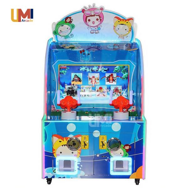 Quality Indoor Kids Interactive Water Gun Arcade Machine 32-Inch Video Shooting 2-Player for sale