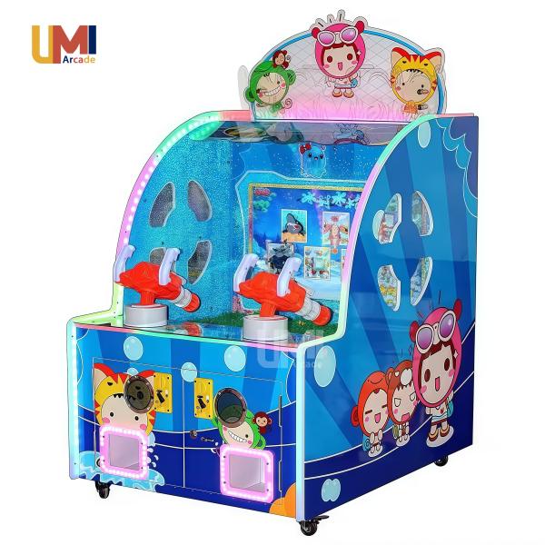 Quality Indoor Kids Interactive Water Gun Arcade Machine 32-Inch Video Shooting 2-Player for sale