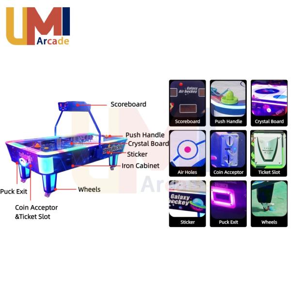 Quality Indoor Air Hockey Table Game Machine Coin- Operated Surface Deck Hockey Arcade for sale