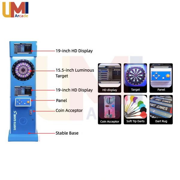 Quality Coin Operated Durable Soft Tip Dart Machine with Real Time Scoring Arcade for sale