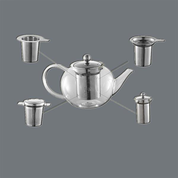 Quality Glass Teapot With Etched Stainless Steel Infuser 0.3mm Micro Holes For Optimal for sale